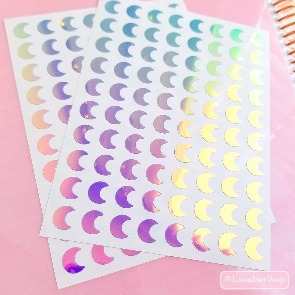 Moon 0.4 Inch Permanent Vinyl Sticker Sheet - Etsy