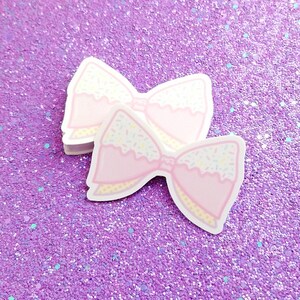 Sweet Pink Bow Vinyl Sticker - Etsy