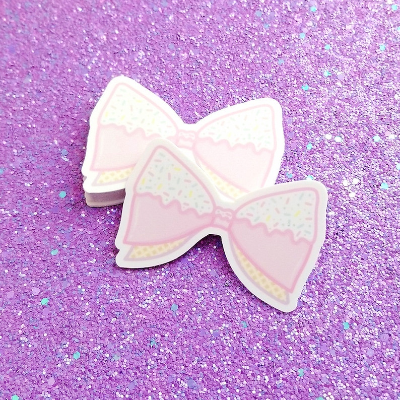 Sweet Pink Bow Vinyl Sticker - Etsy