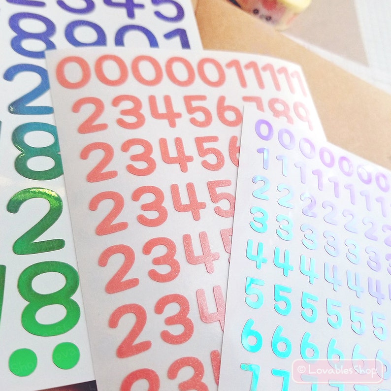 Number Vinyl Sticker Sheet | Etsy
