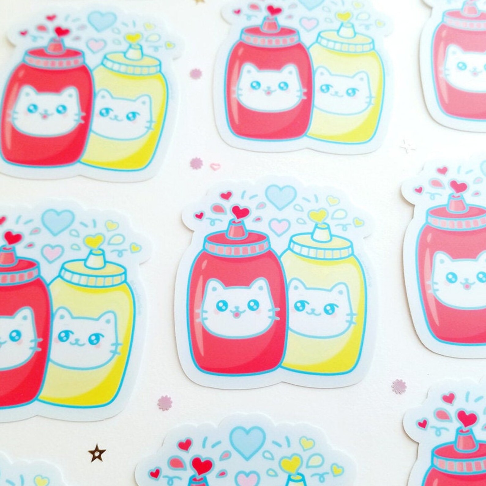 Ketchup and Mustard Vinyl Sticker - Etsy