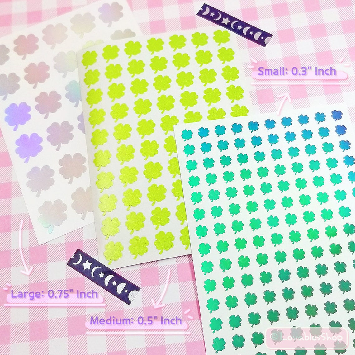 4 Leaf Clover Vinyl Sticker Sheet | Etsy