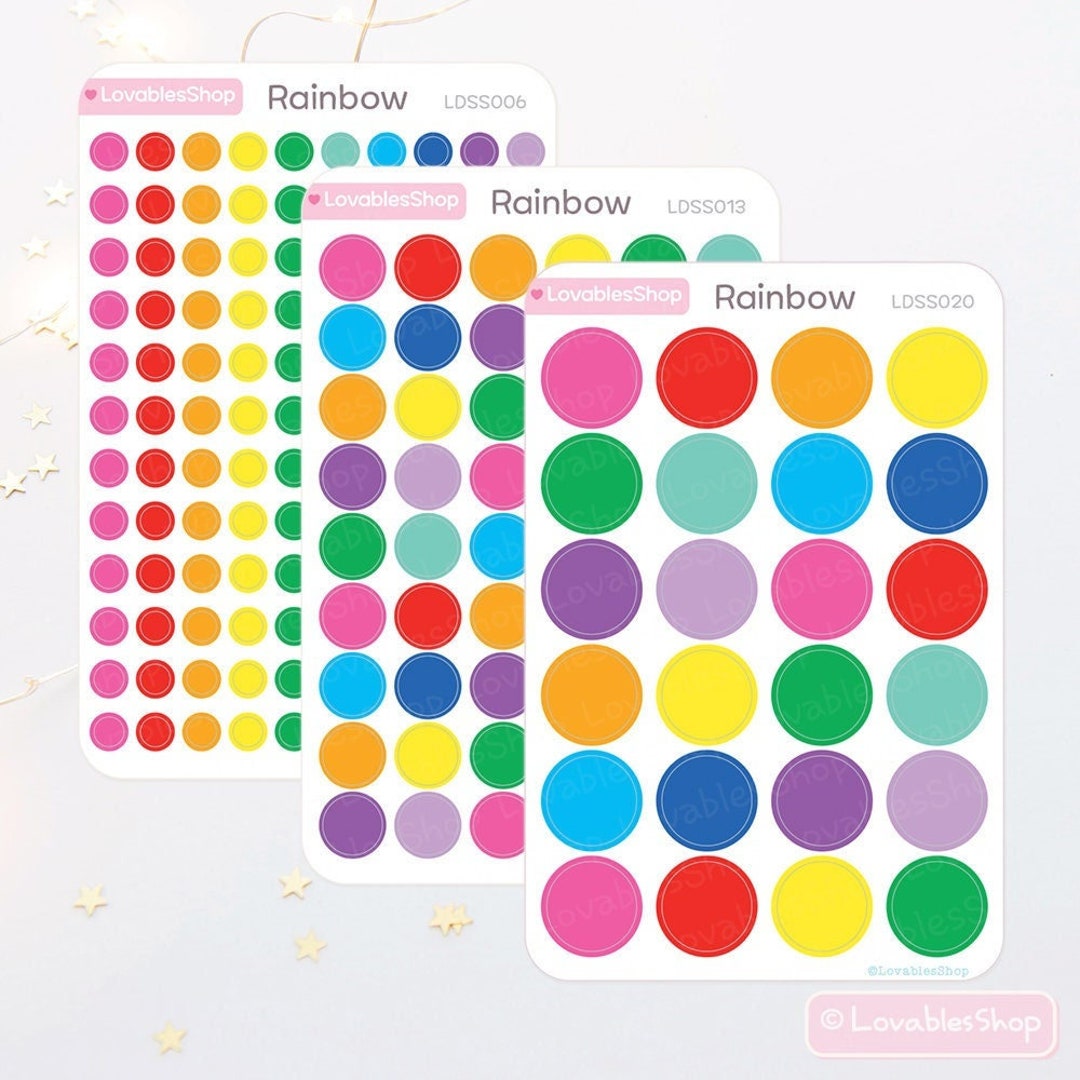 Dot Planner Stickers *rainbow* - Etsy
