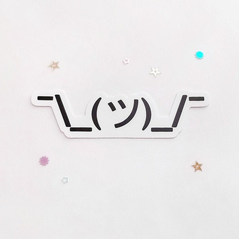 Shrug Vinyl Sticker | Etsy