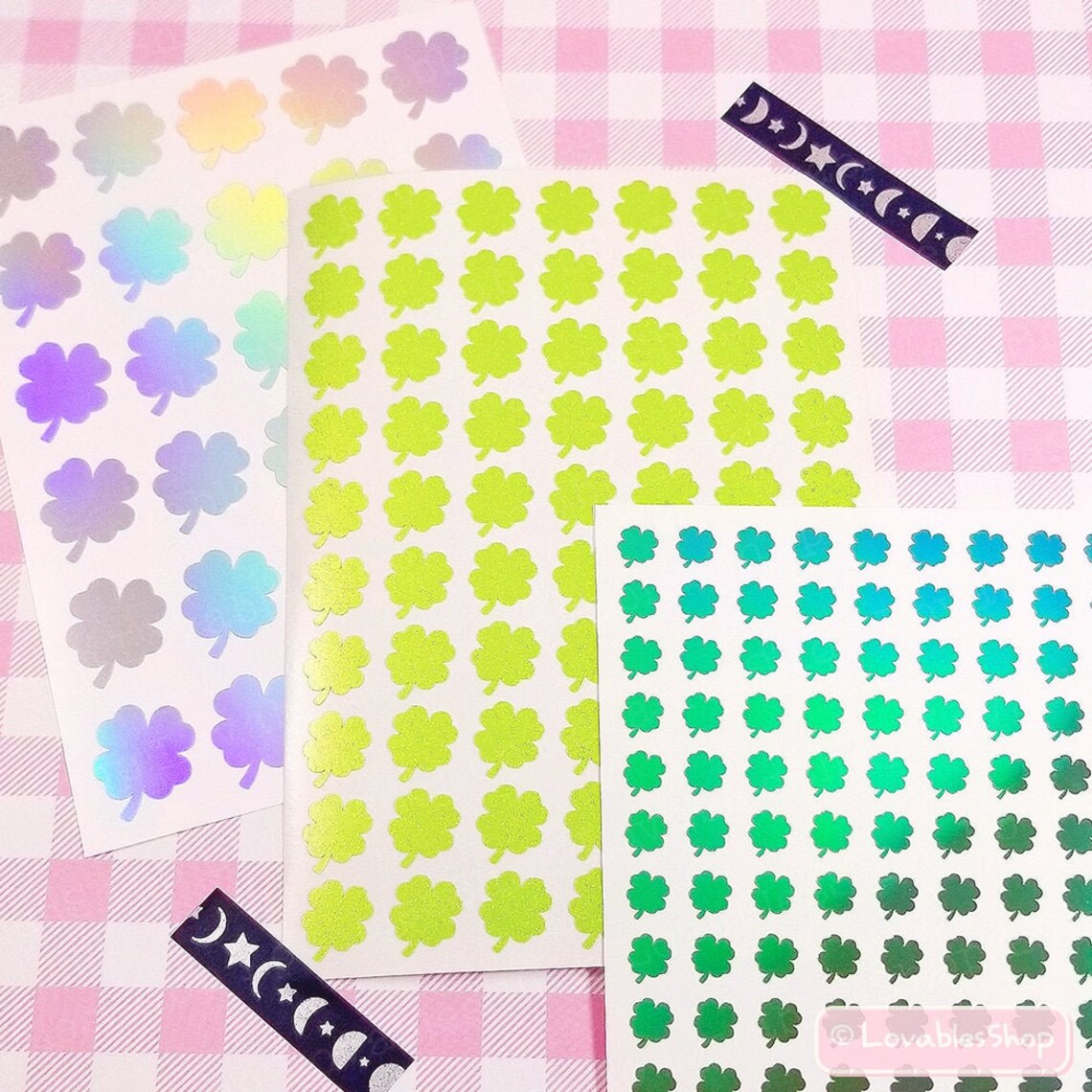 4 Leaf Clover Vinyl Sticker Sheet | Etsy