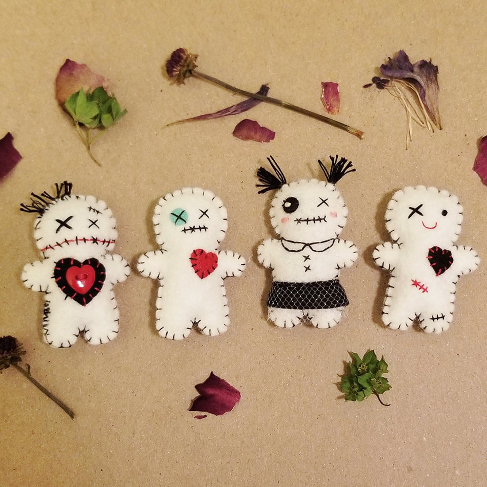 Creepy Cute Voodoo Dolls set of 4 - Etsy