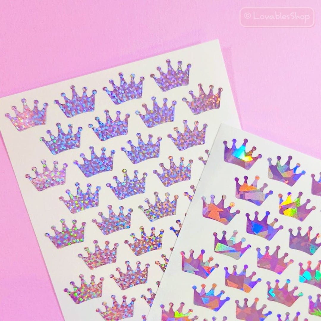 Crown 0.5"~1.5" Vinyl Sticker Sheet - Etsy