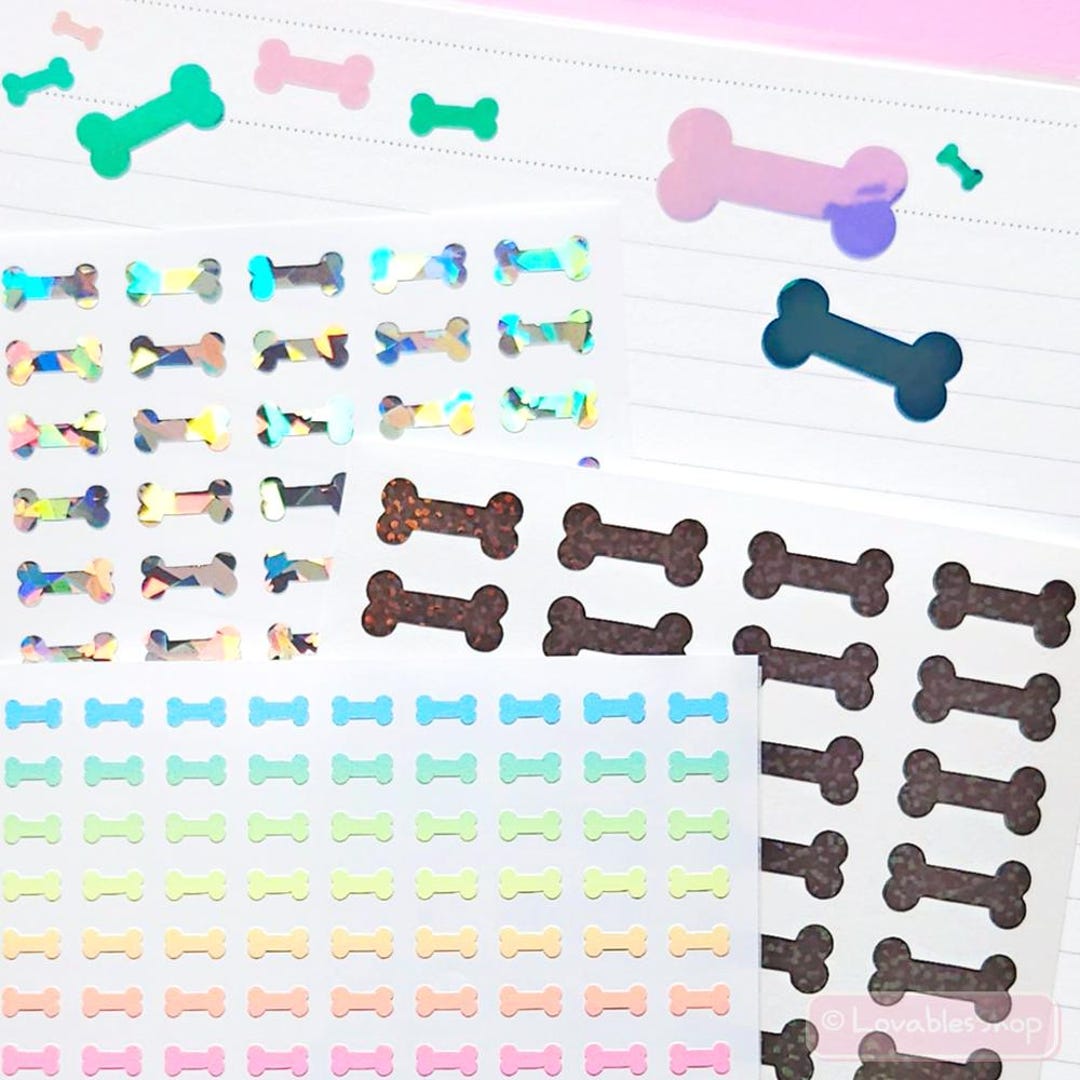 Bone 0.25"~3" Waterproof Vinyl Sticker Sheet - Etsy
