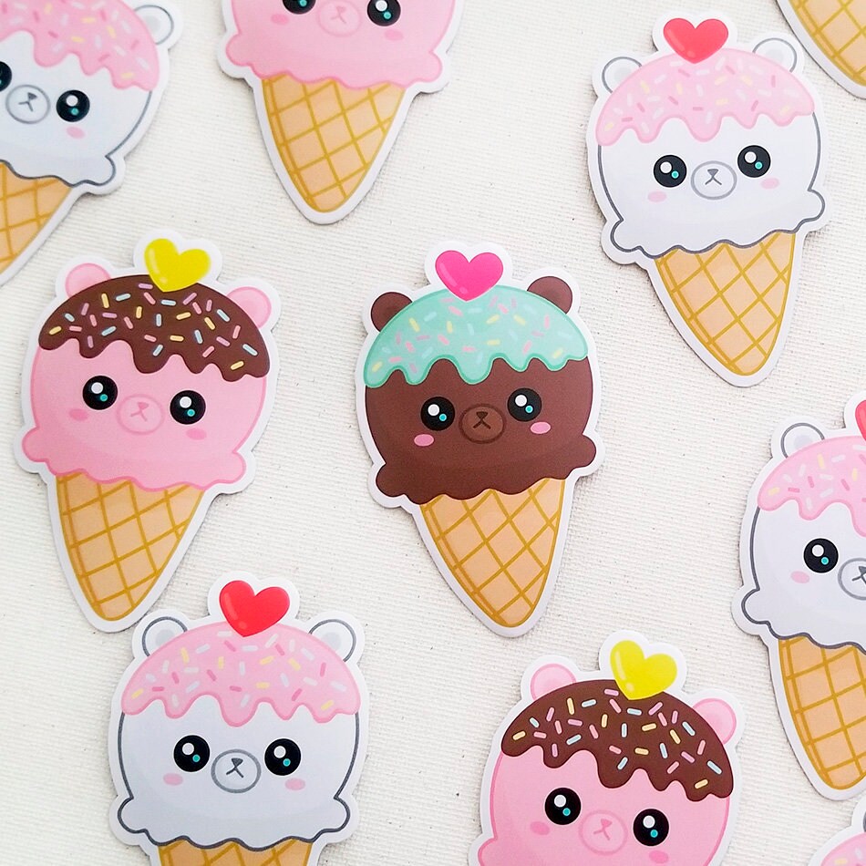 Bear Ice Cream Vinyl Sticker