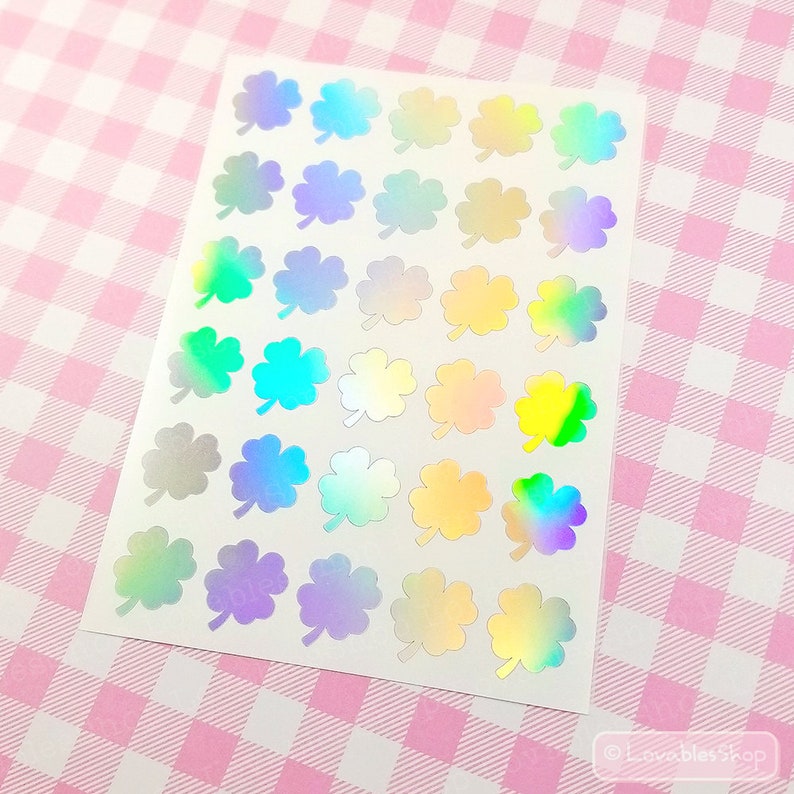 4 Leaf Clover Vinyl Sticker Sheet | Etsy