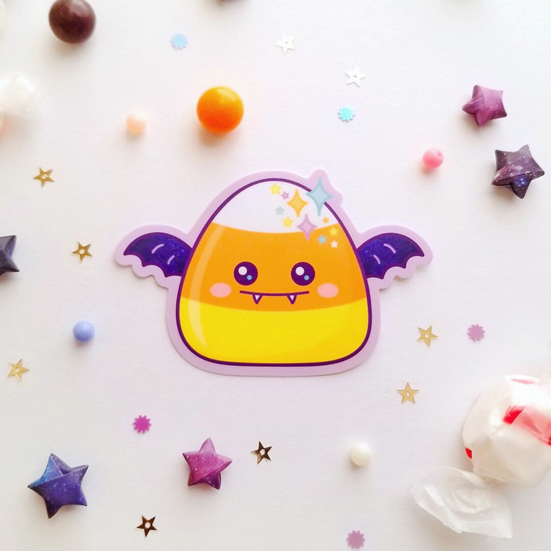 New Ver. Candy Corn Bat Vinyl Sticker - Etsy