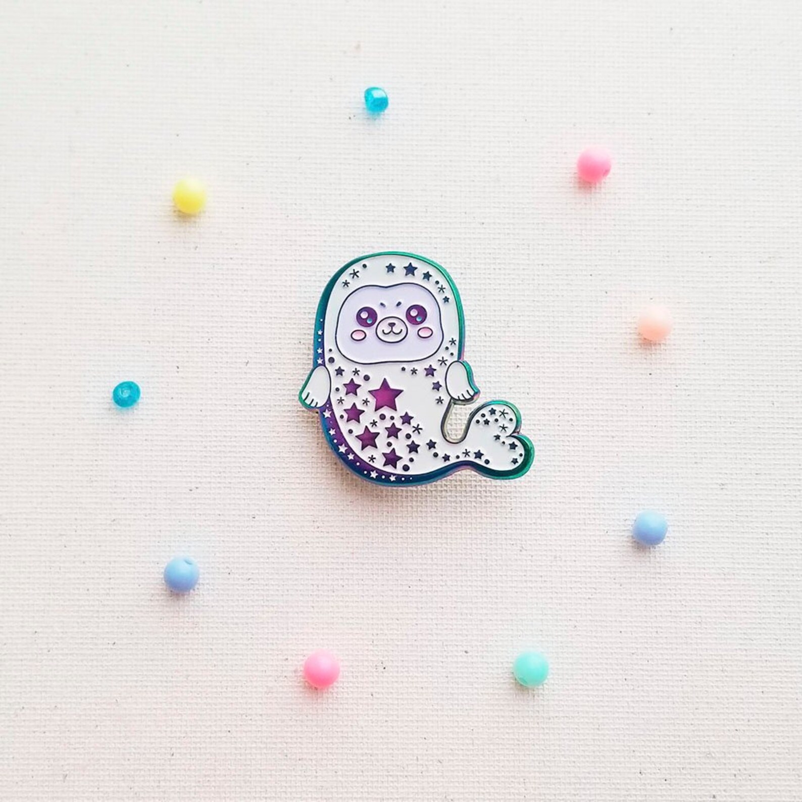 White Seal Enamel Pin - Etsy