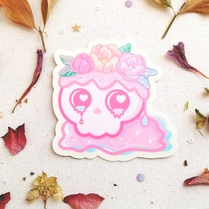 Crying Skull Vinyl Sticker - Etsy