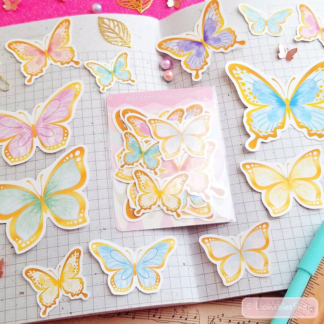 Butterfly Stickers (12pcs) - Etsy