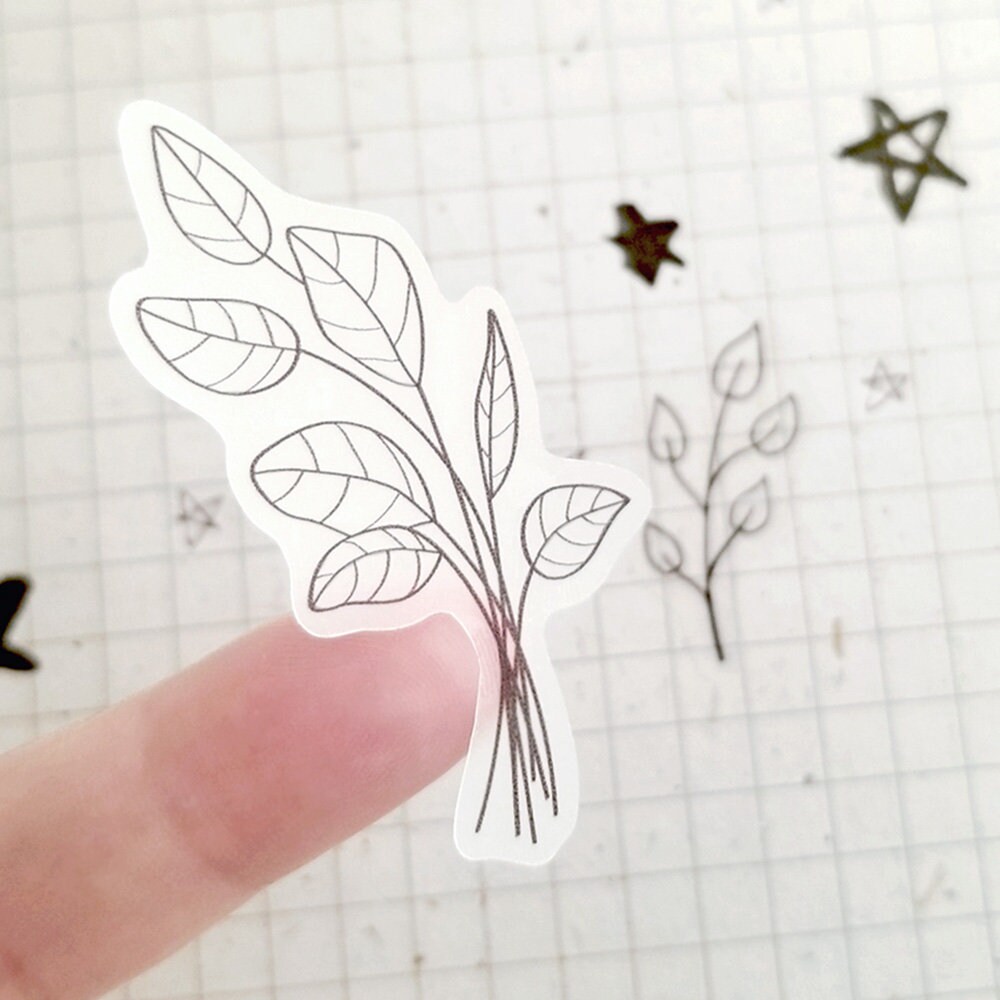 Black and White Leaf Stickers | Etsy