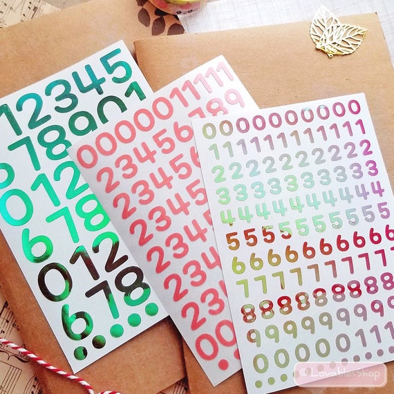 Number Vinyl Sticker Sheet | Etsy