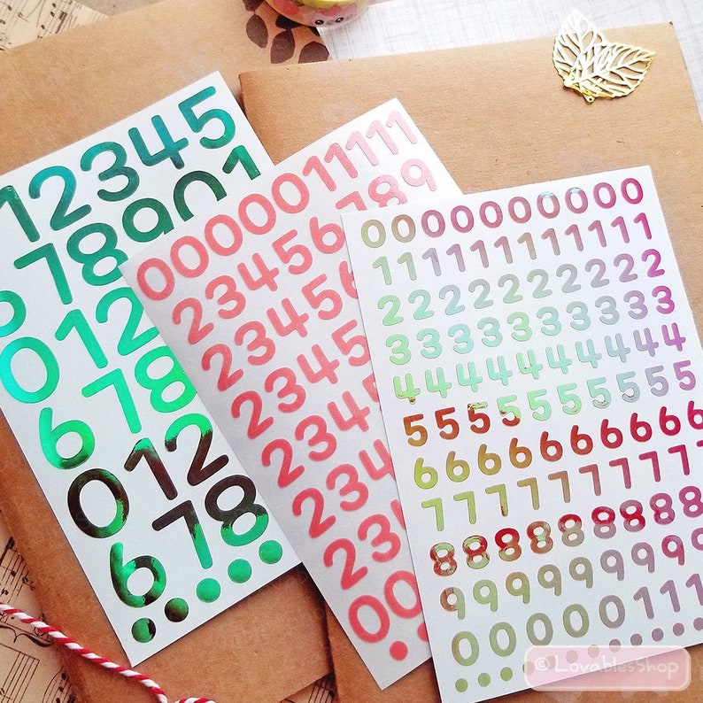 Number Vinyl Sticker Sheet - Etsy
