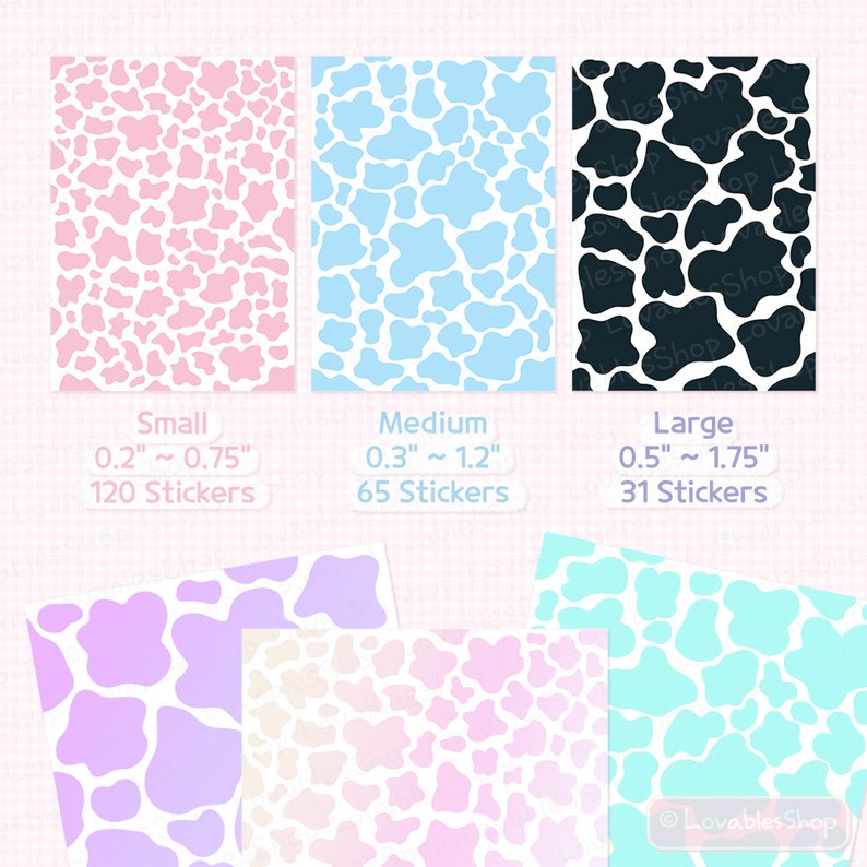 Cow Print Vinyl Sticker Sheet - Etsy
