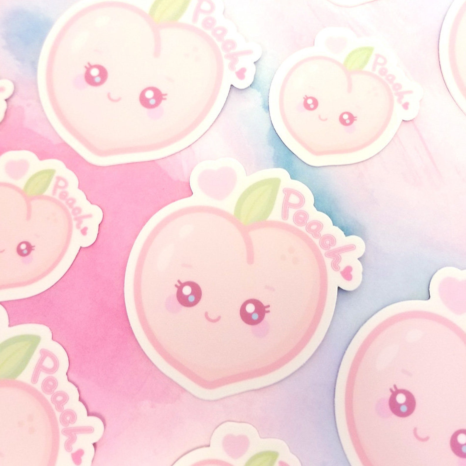 Sweet Peach Vinyl Sticker - Etsy