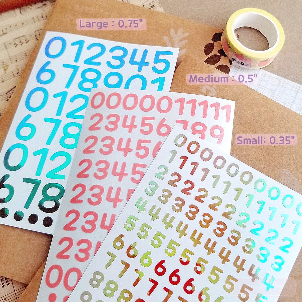 Number Vinyl Sticker Sheet | Etsy