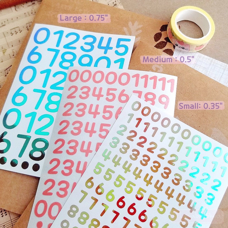 Number Vinyl Sticker Sheet | Etsy