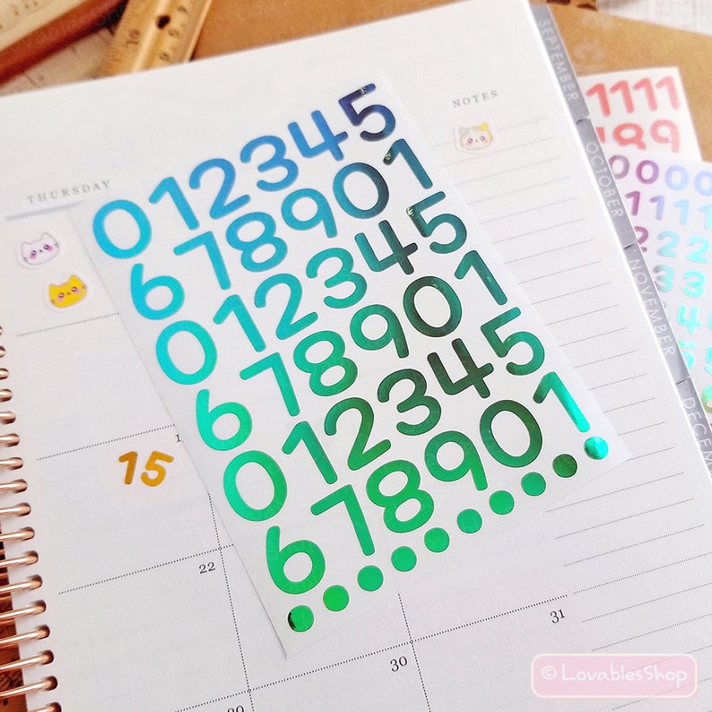 Number Vinyl Sticker Sheet | Etsy