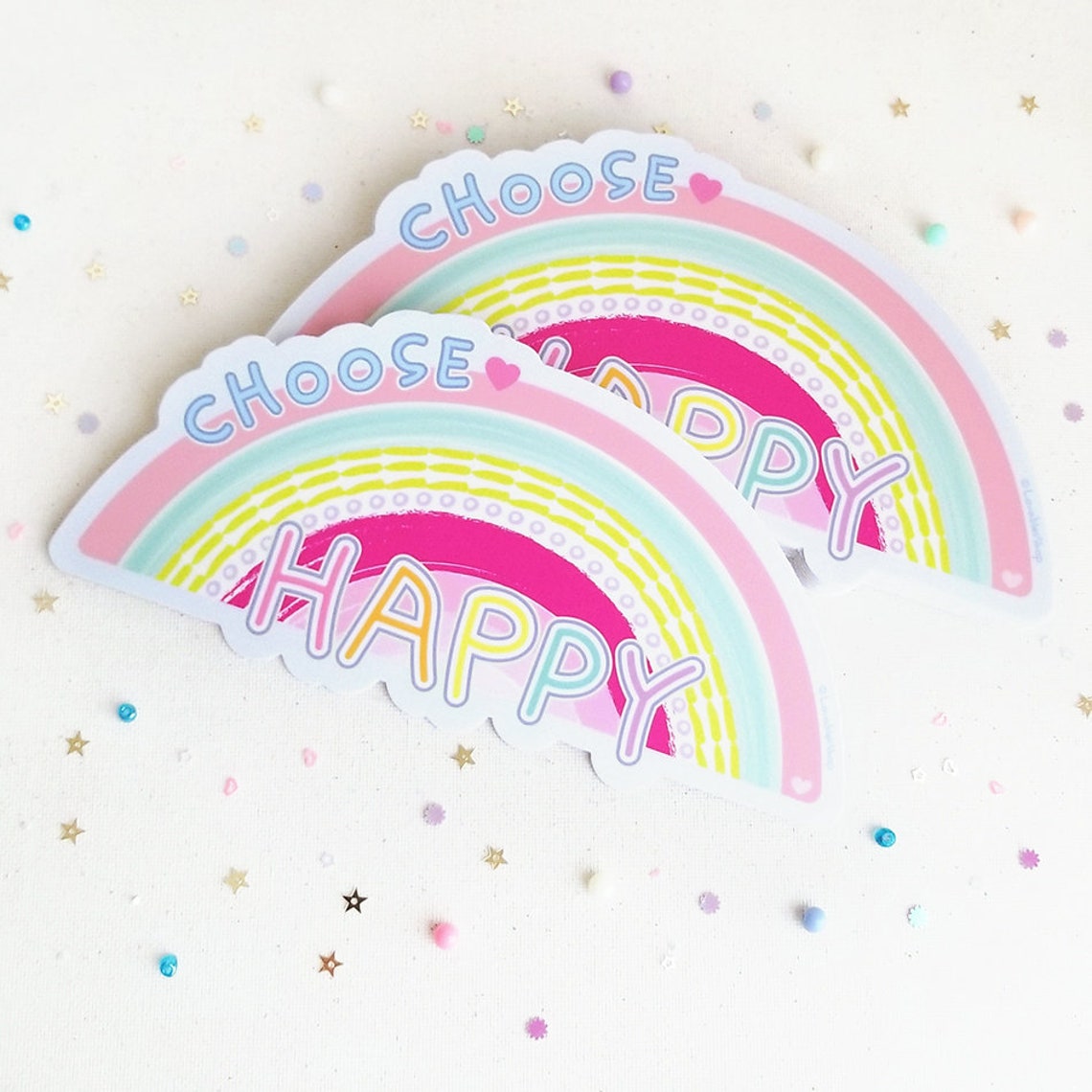 Choose Happy Vinyl Sticker 7.5 Inch | Etsy