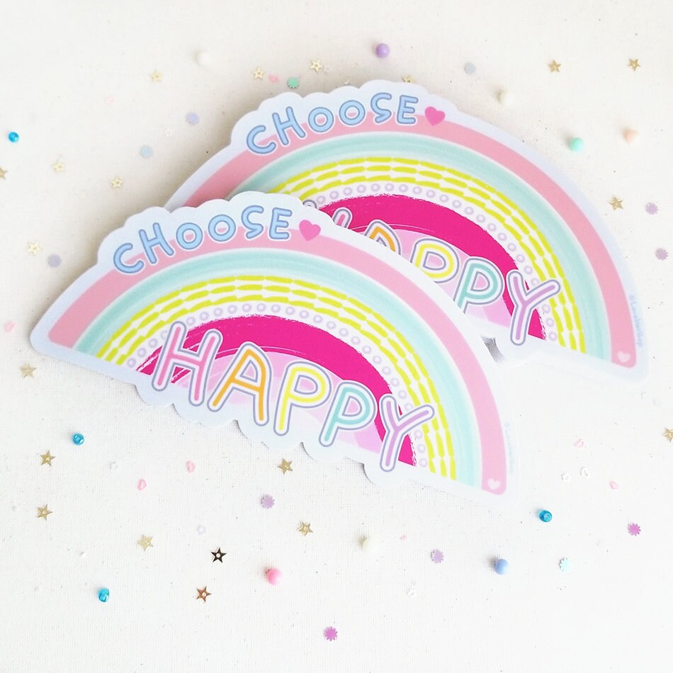 Choose Happy Vinyl Sticker 7.5 inch | Etsy