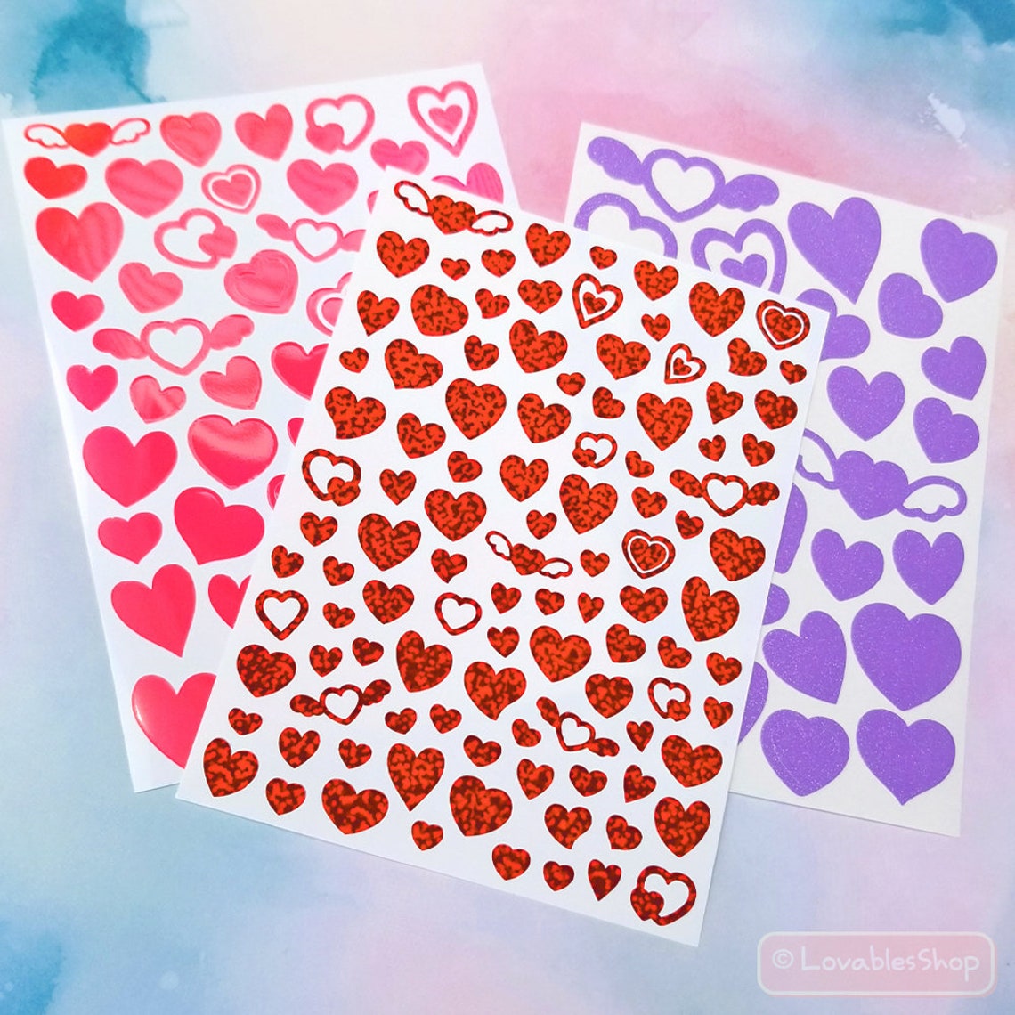 Hearts Permanent Vinyl Sticker Sheet - Etsy