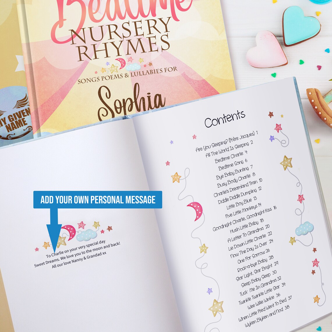 Bedtime Nursery Rhymes and Personalised Poems Book - Etsy