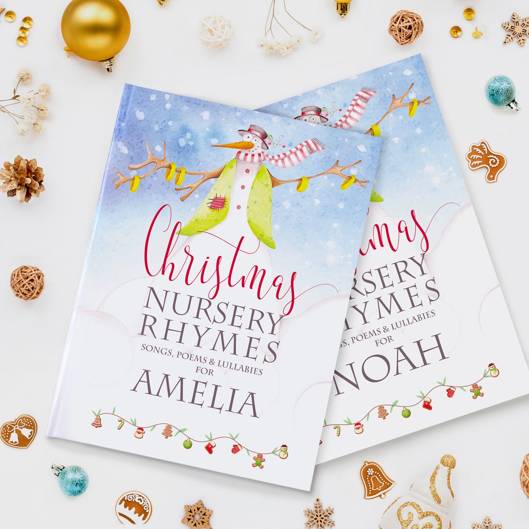 Personalised Christmas Nursery Rhyme & Poems Keepsake Book for Newborns ...