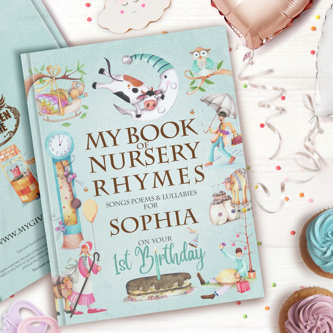 Personalised First Birthday Gift for Boys & Girls – Nursery Rhyme Book ...