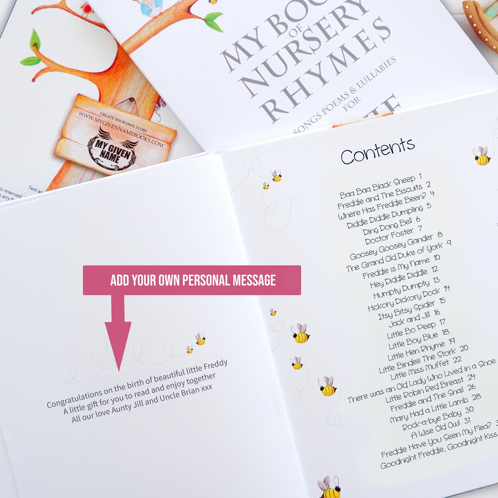 Personalised Nursery Rhyme & Poems Keepsake Book for Newborns and ...