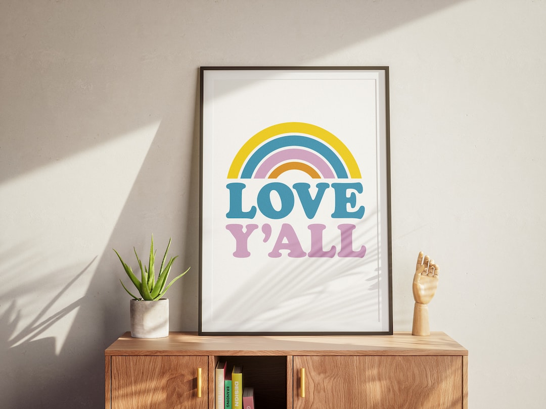 Love Y'all Poster: LGBTQ Pride Rainbow Wall Art - Etsy