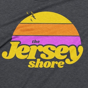 Jersey Shore Sunset T-shirt: Retro New Jersey Graphic Tee - Etsy