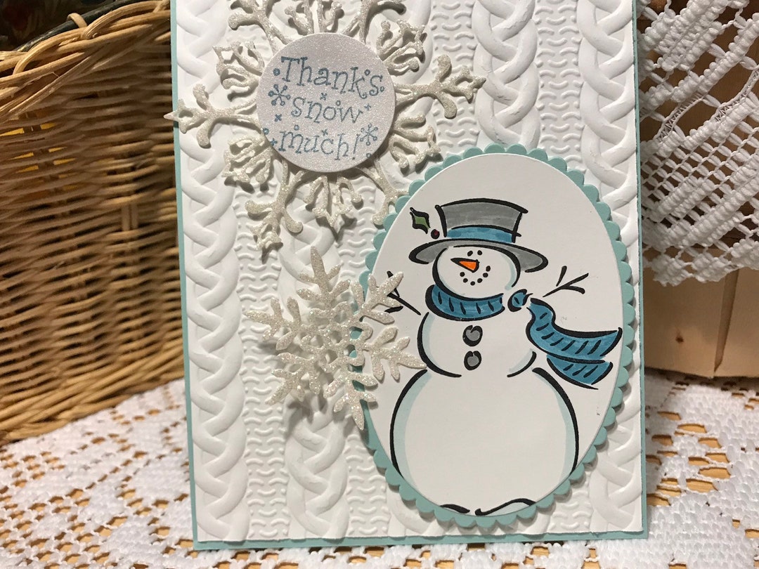 Thanks Snow Much Card, Thank You Card, Winter Themed Thank You Card ...