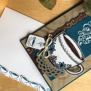 Coffee Themed Note Card - Etsy