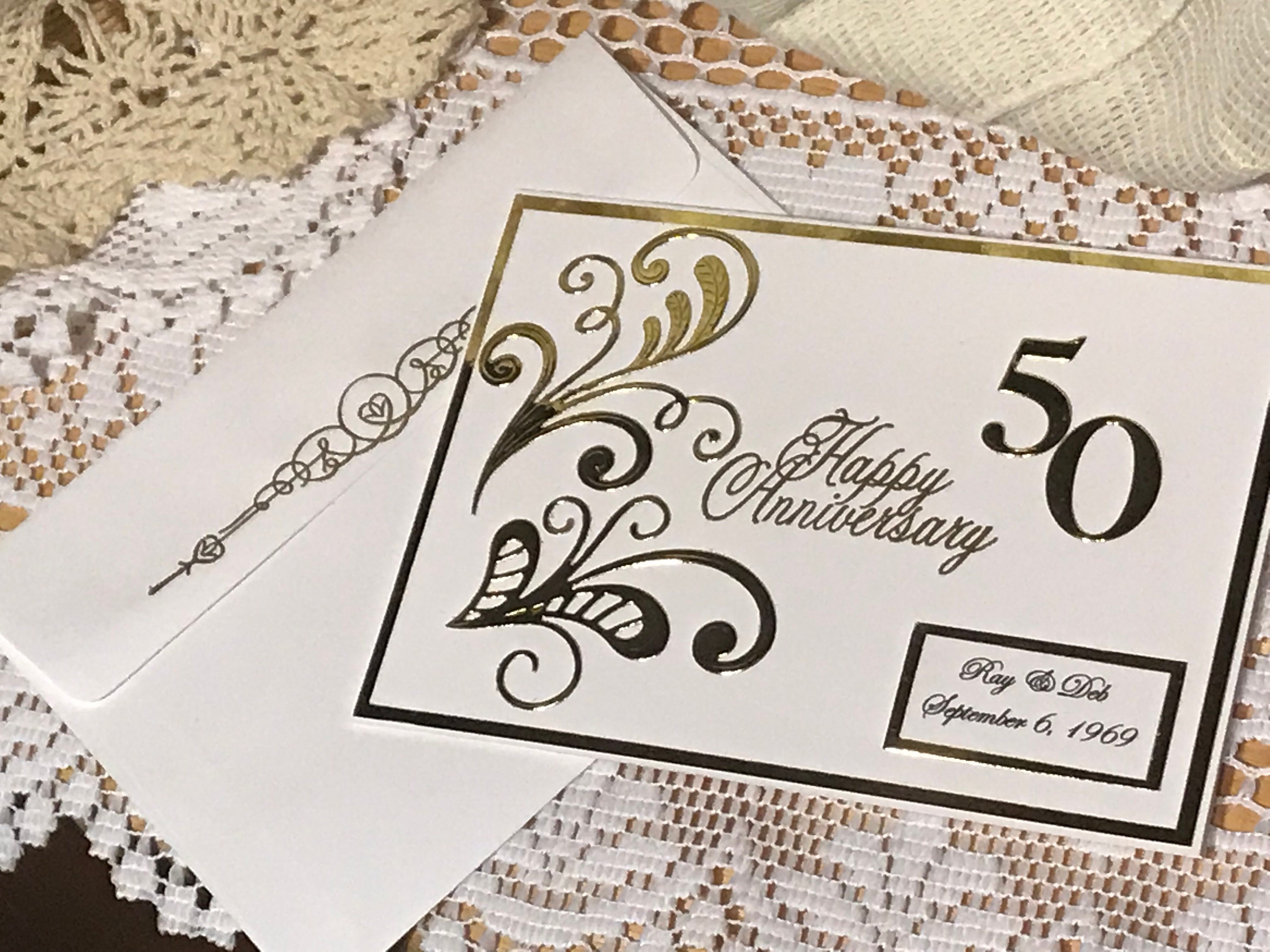 Personalized 50th Anniversary Card, Golden Anniversary Card, 50th ...