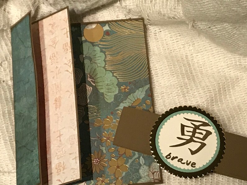 Asian Multi-fold Note Card With Belly Band, Handmade Asian Note Card ...