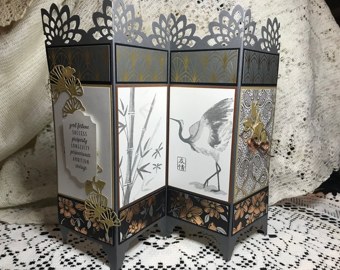 Asian Crane Screen Card - Etsy