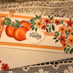 Have a Peachy Day, Slimline Note Card - Etsy