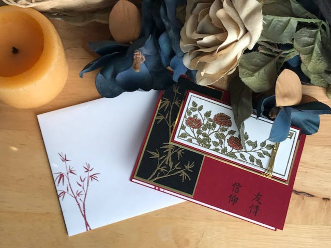 Asian or Oriental Themed Note Card | Etsy