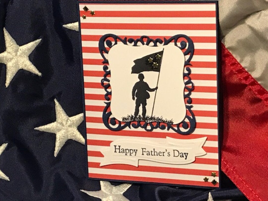 Father's Day Card, Happy Father's Day Card, American Flag Themed Father ...