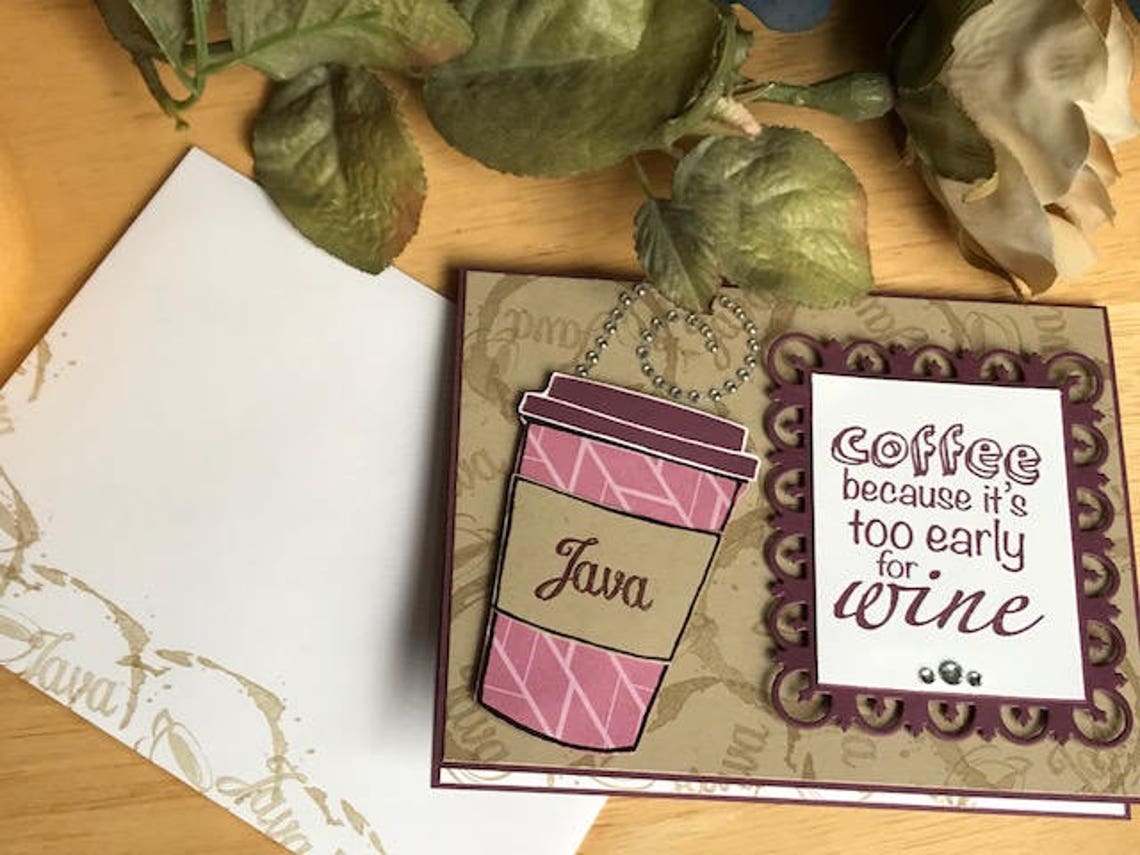 Funny Coffee Themed Note Card - Etsy