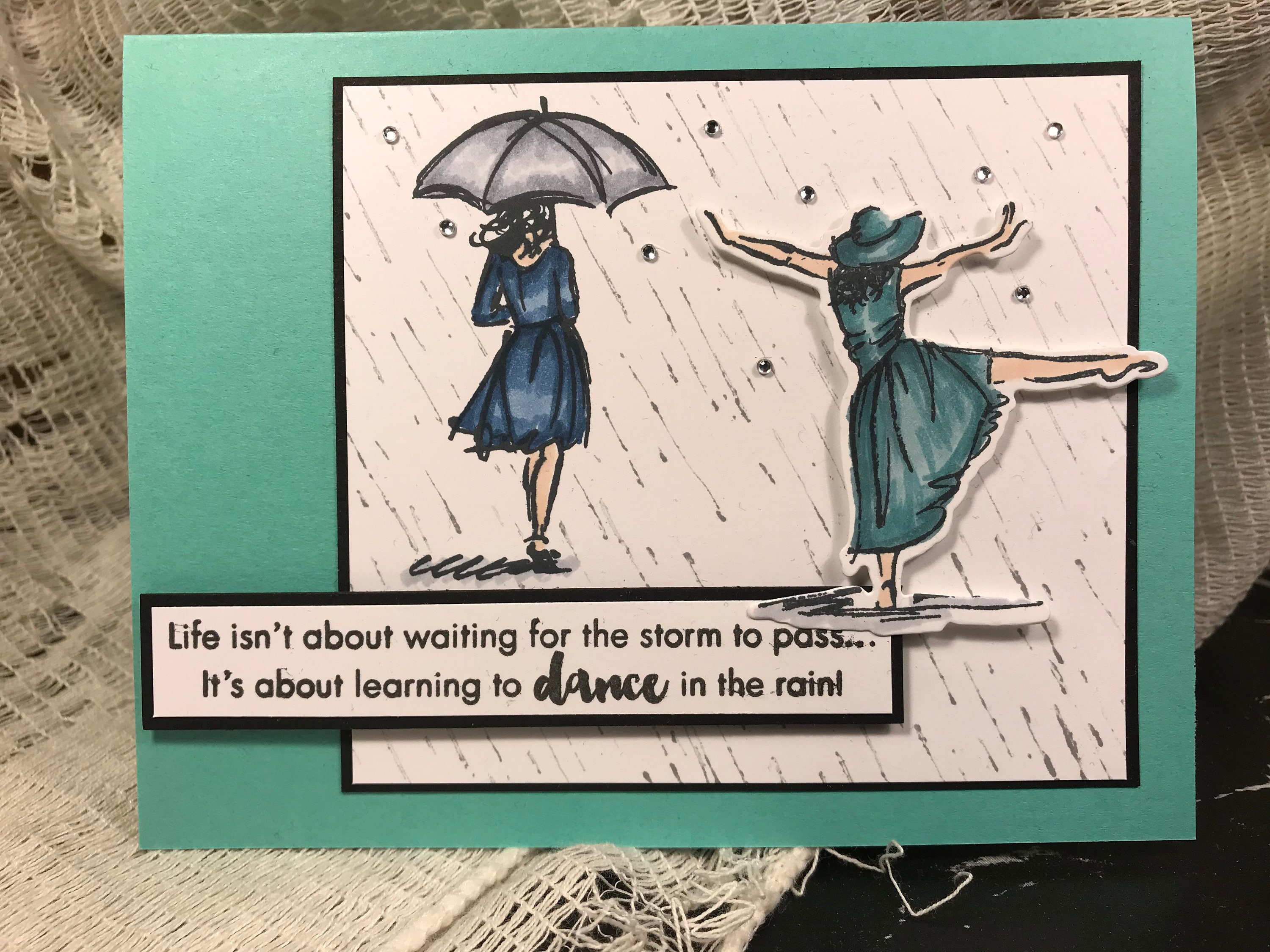 Dancing in the Rain Pick-me-up Card - Etsy