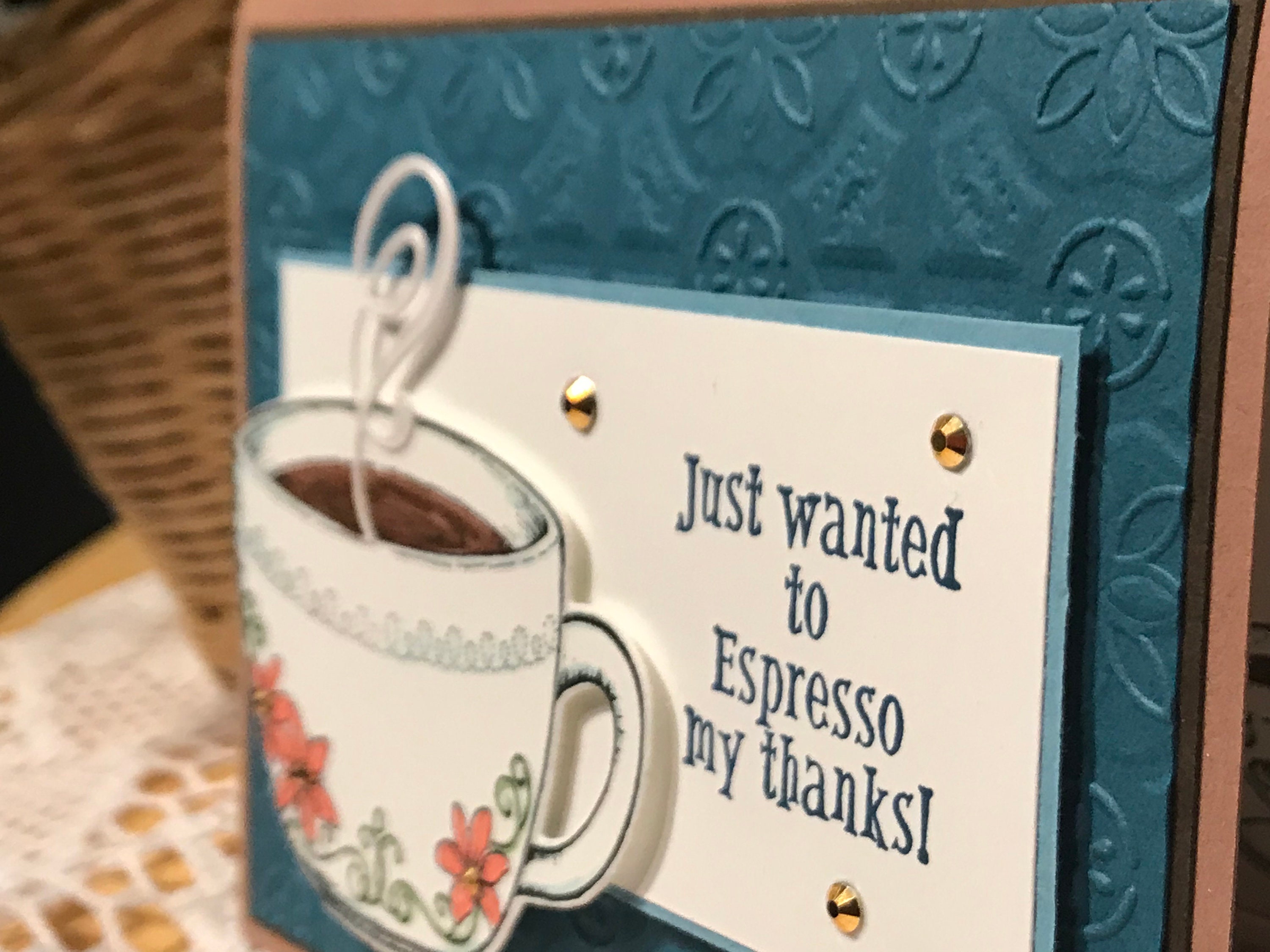 Thank You Card Espresso My Thanks Card Coffee Themed Thank - Etsy