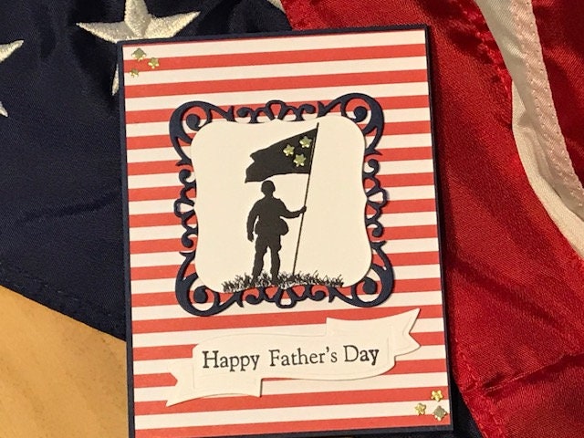 Father's Day Card, Happy Father's Day Card, American Flag Themed Father ...