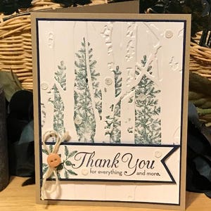 Woodland Trees Thank You Card - Etsy