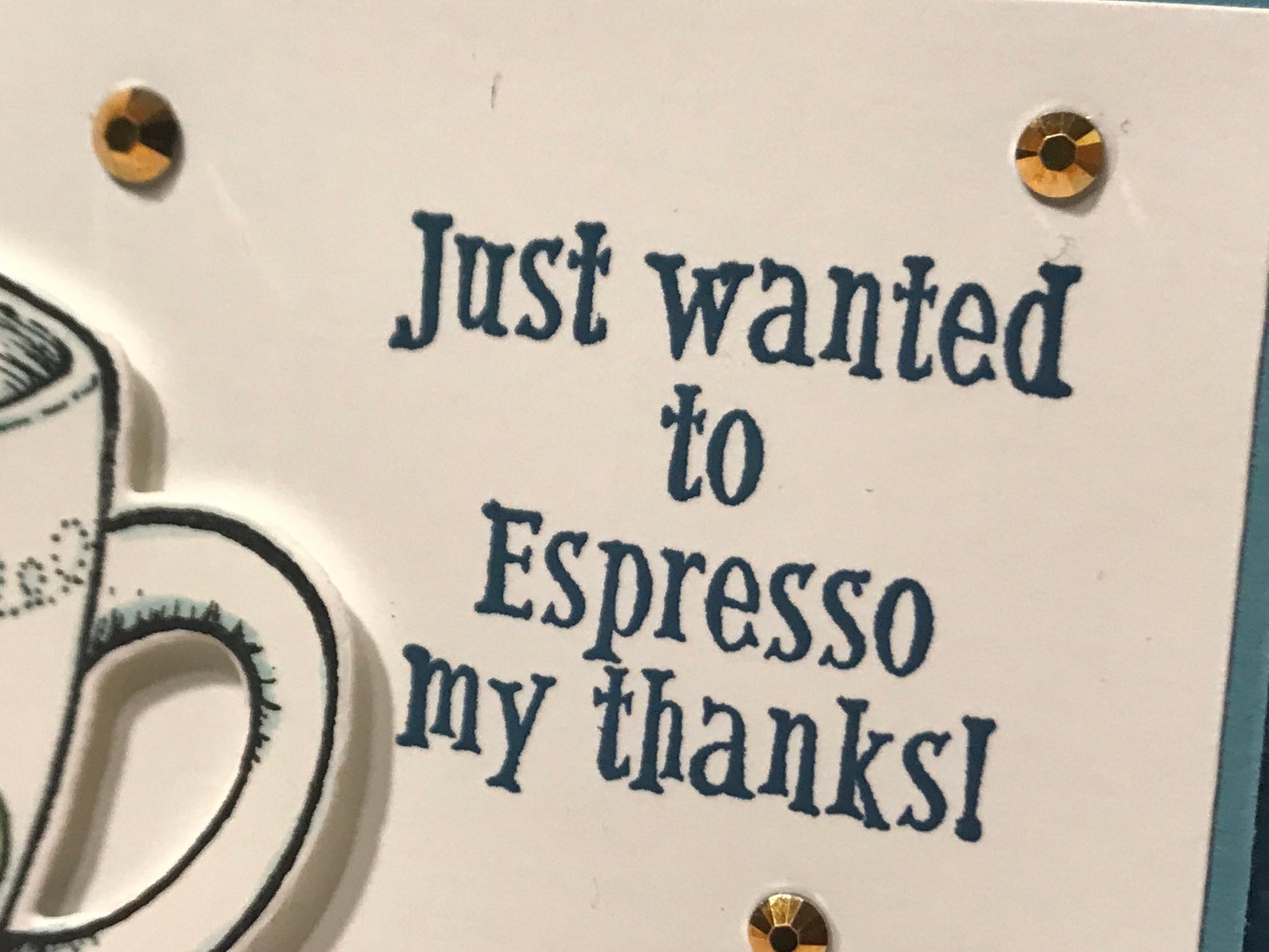 Thank You Card Espresso My Thanks Card Coffee Themed Thank - Etsy