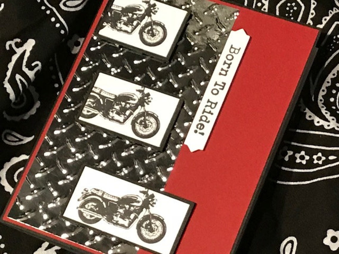 Motorcycle Birthday Card - Etsy